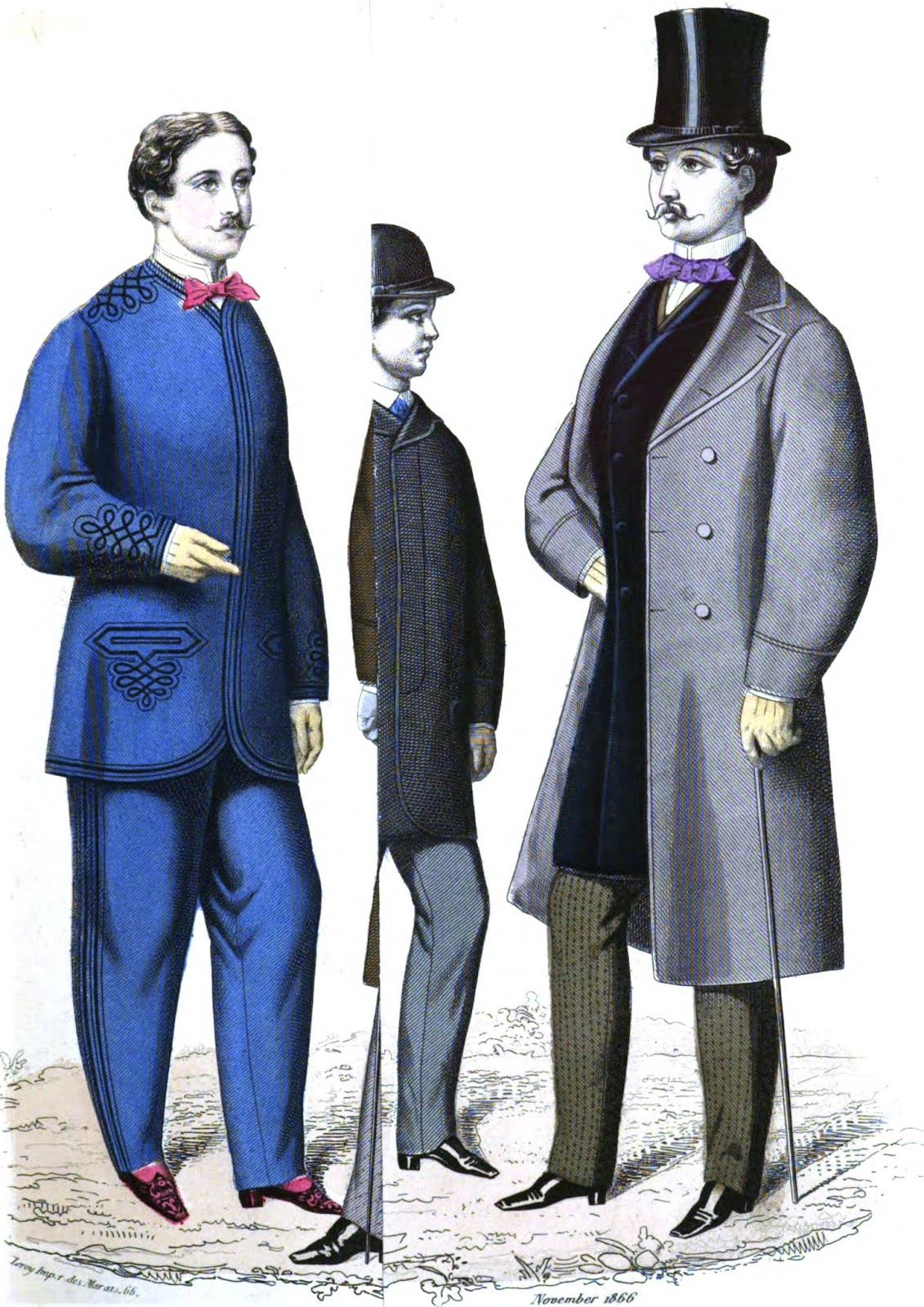 19th Century Historical Tidbits: 1866 Men's Fashions