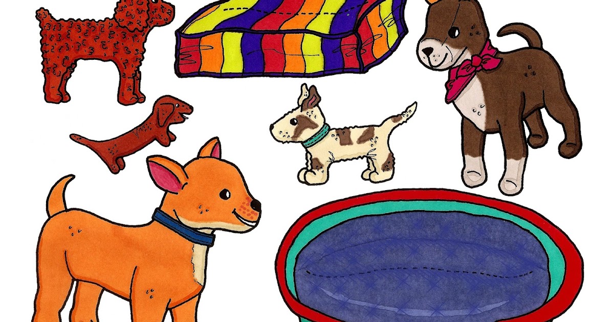 Karen`s Paper Dolls: Dogs for Dolls to Print in Colours. Hunde til ...