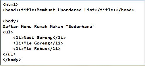 Membuat List dalam HTML: Ordered List dan Unordered List