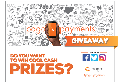Win cash prizes in the Paga is Payments social media Giveaway