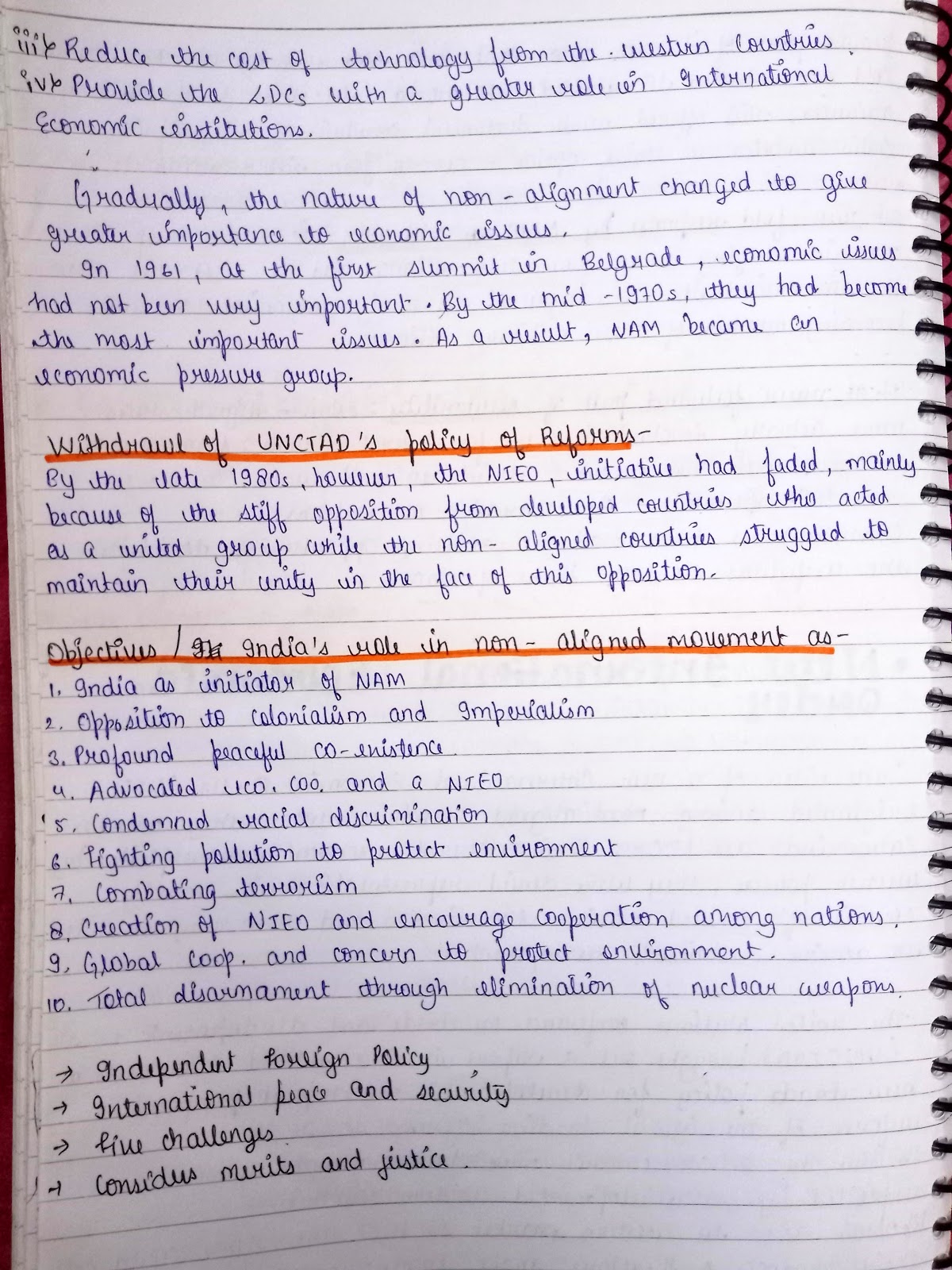 handwritten notes of The Cold War Era - [Political Science] class 12th ...