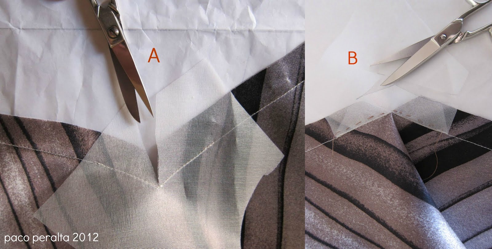 BCN - UNIQUE designer patterns: DRAPED-TOP (Organza underlining + tutorial).-