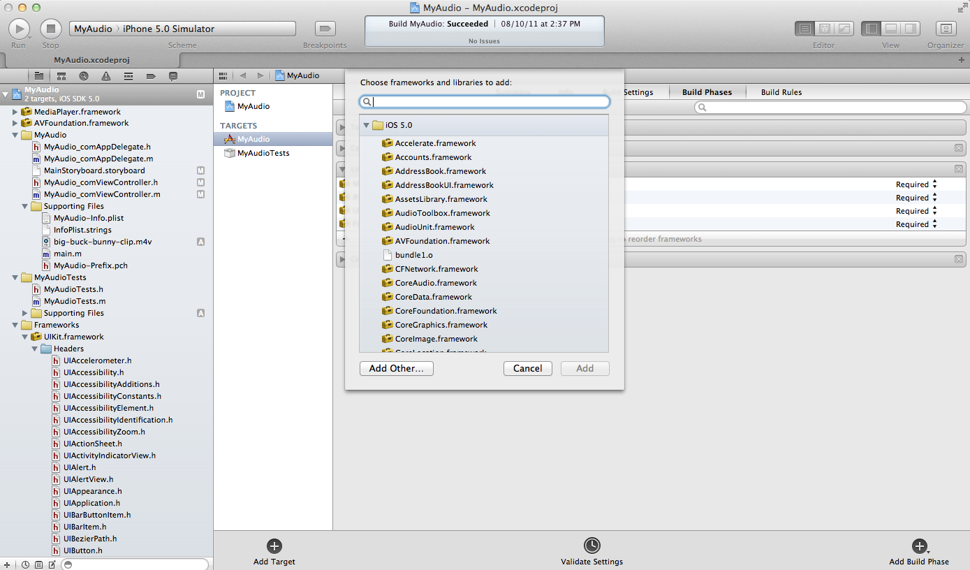 Xcode Apps How To Add Frame Work In Xcode 4 And Ios 50