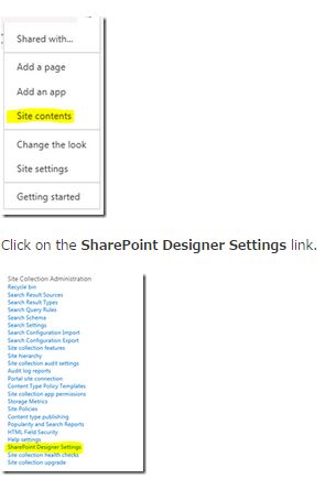 How to Enable SharePoint Designer quickly in SharePoint 2013