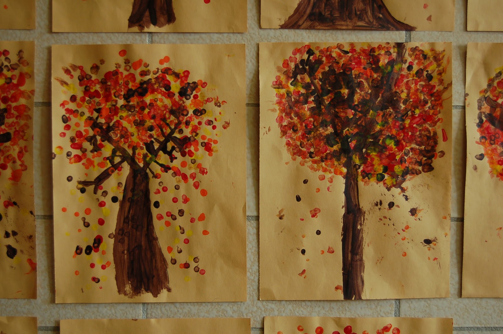Art With Ms. James: 2nd Grade: Pointillism Fall Trees
