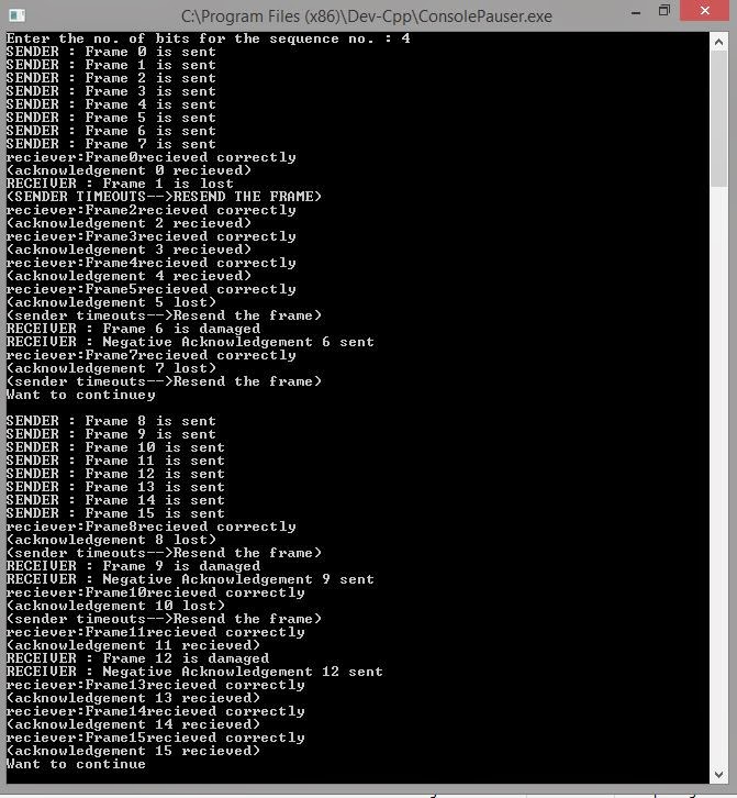 DU CS Lectures: SIMULATE AND IMPLEMENT SELECTIVE REPEAT SLIDING WINDOW PROTOCOL