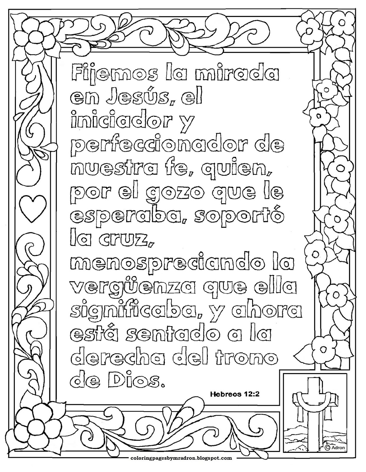 Coloring Pages for Kids by Mr. Adron: Hebreos 12:2 Imprimir y Colorear ...