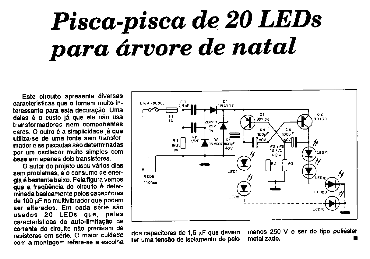 * Eletrônica Campo Elétrico: 4 Pisca Pisca Para Montar.
