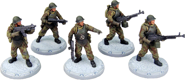 NKVD Battle Squad armed with rifles and two machineguns. The true ...