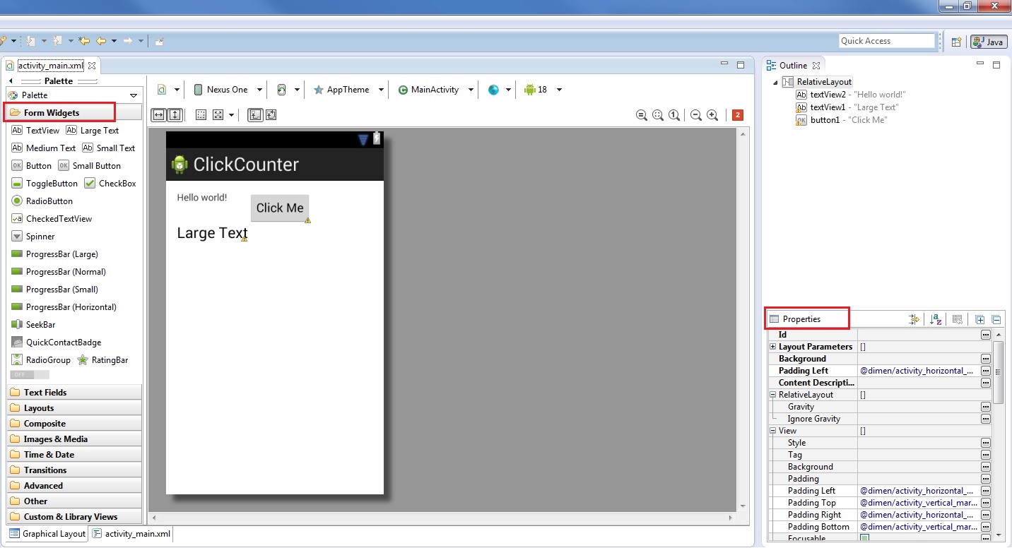 Android Code: Android - Tutorial 1 - Click Counter