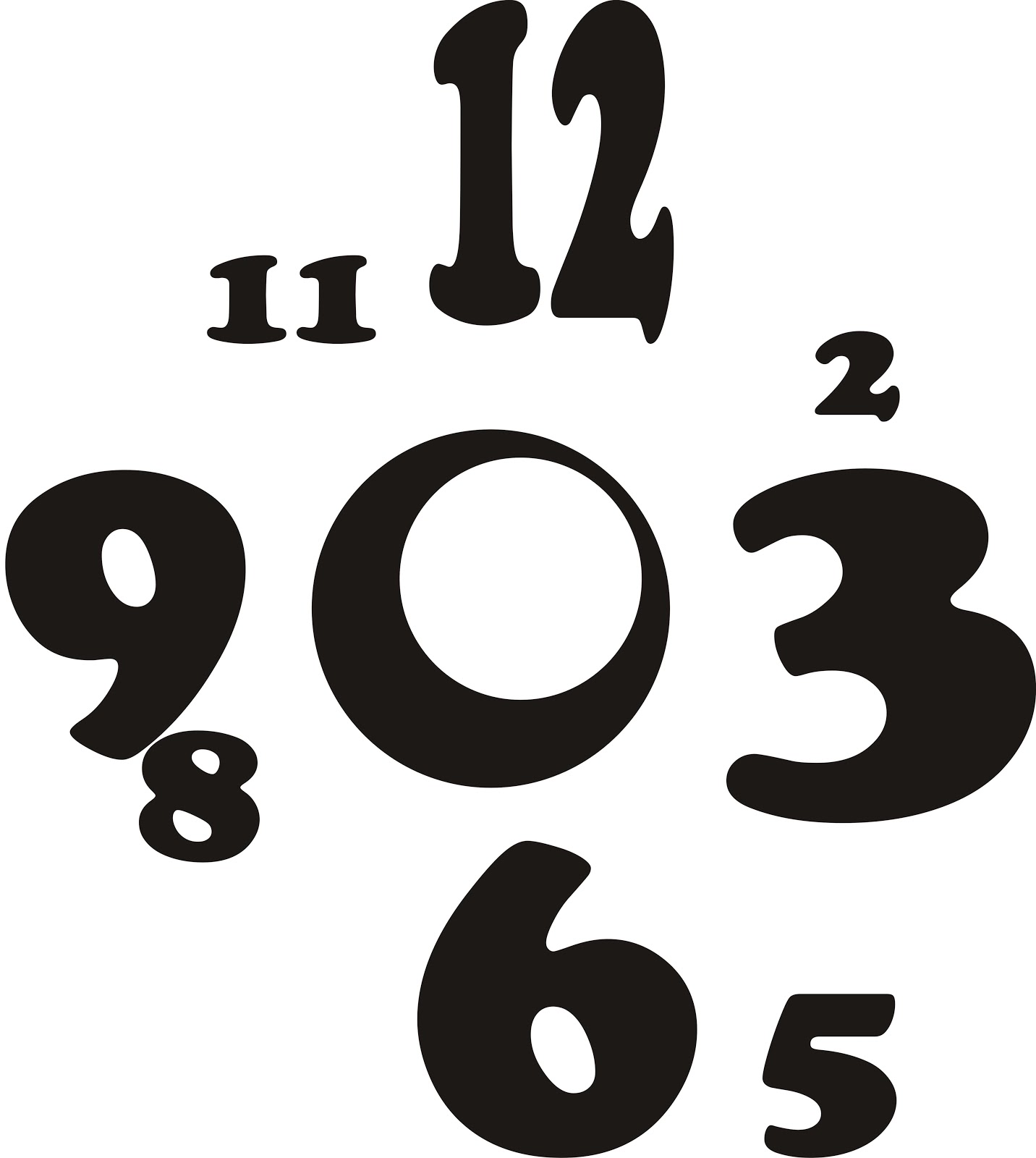 Plantilla de numeros para reloj - Imagui
