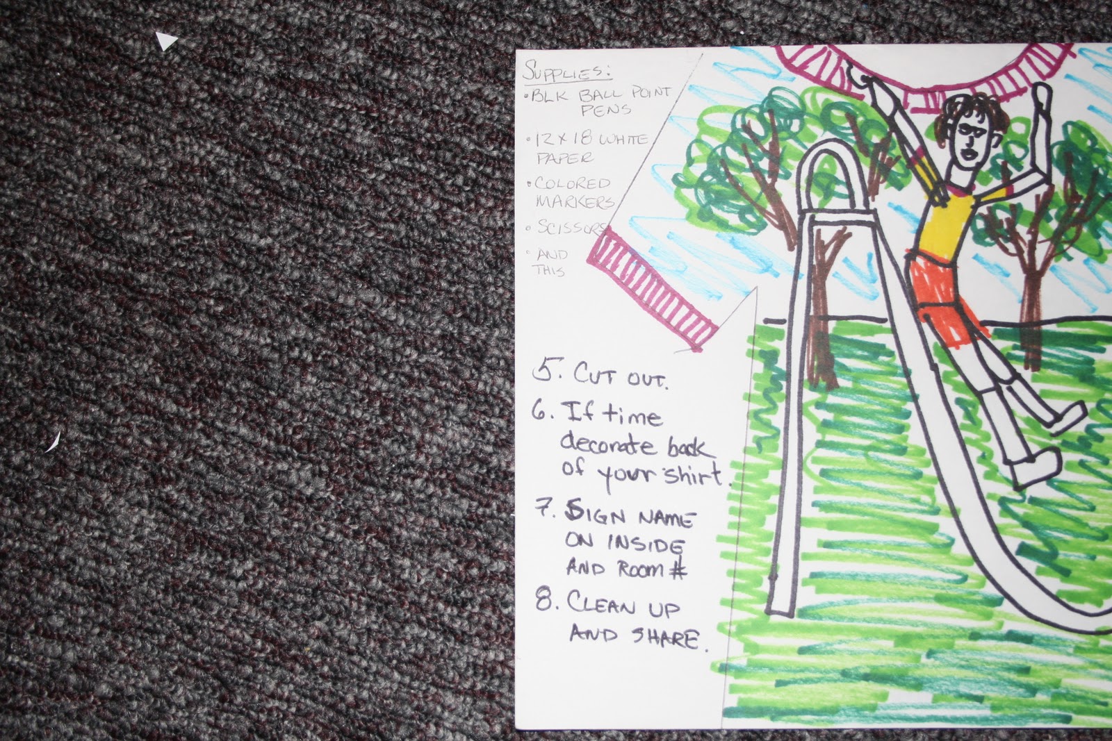 Art Sub Lessons: Tee Shirt Lesson - Kindergarten and First Grade