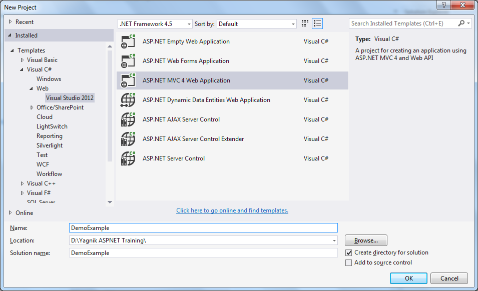 Step By Step Create Mvc Application Aspnet Developer Code