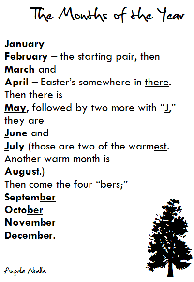 Months Of The Year Poem New Year Poem For Kids | Around The World At