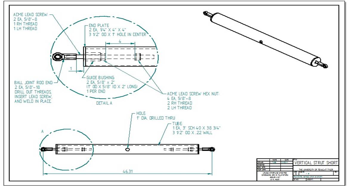 UT Tyler NASA Orion Project: Strut Ends