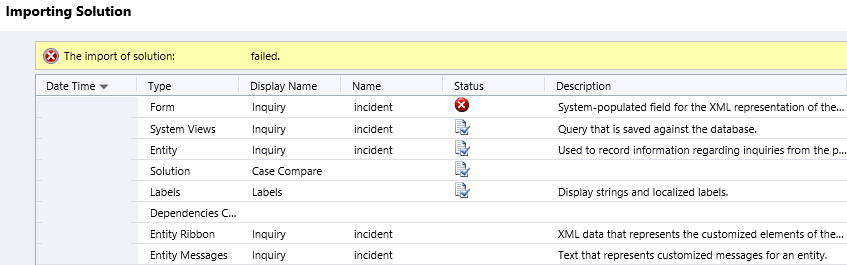 The Microsoft Dynamics Crm Club Dynamics Crm Errors When Importing Unmanaged Solution