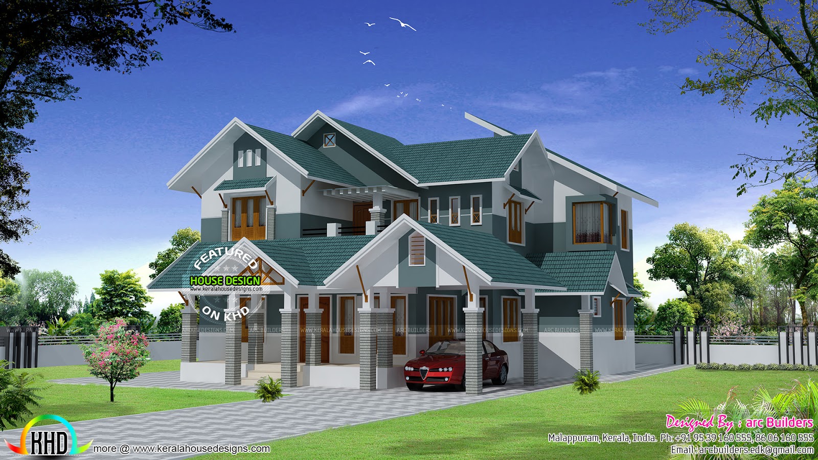 Sloping roof modern home design - Kerala Home Design and Floor Plans ...