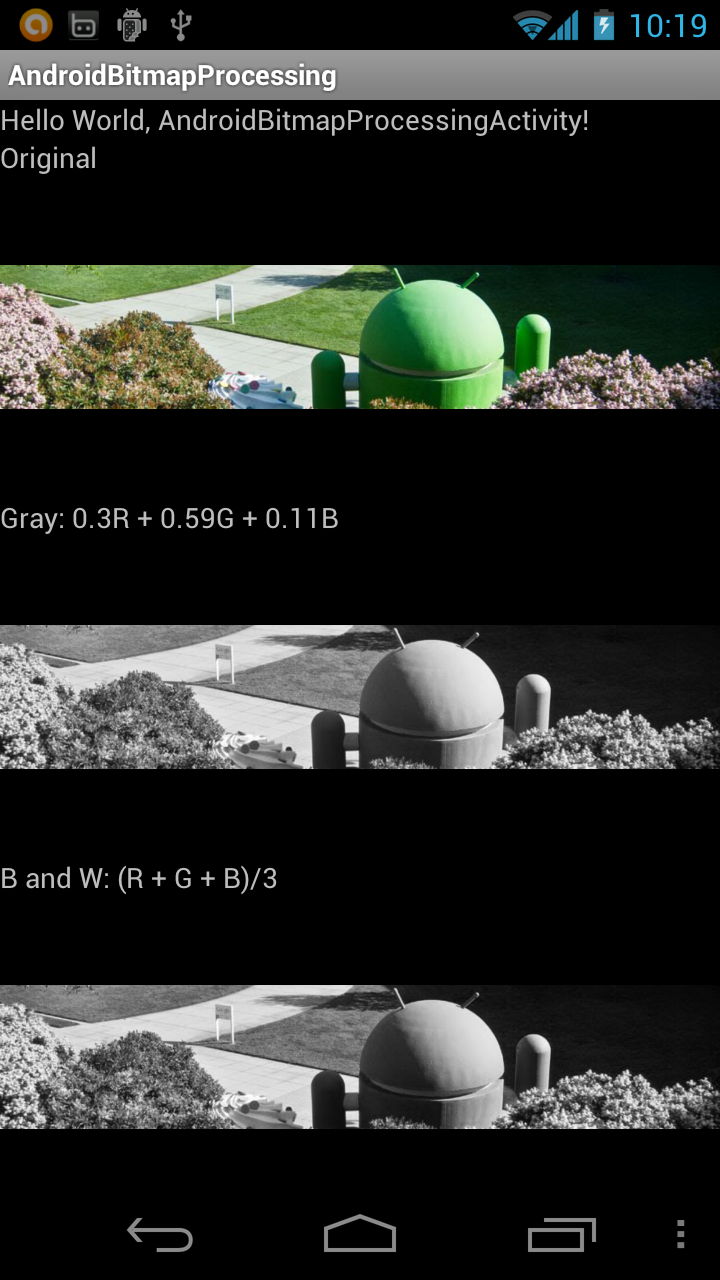 Android Coding Convert Bitmap From Color To Grayscale
