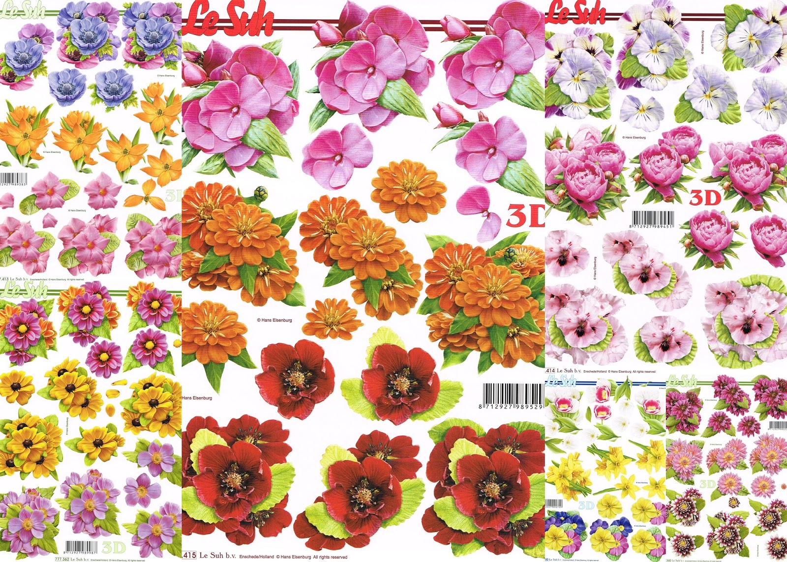 The Stampers Hut: New Le Suh Flower Paper Tole Papers