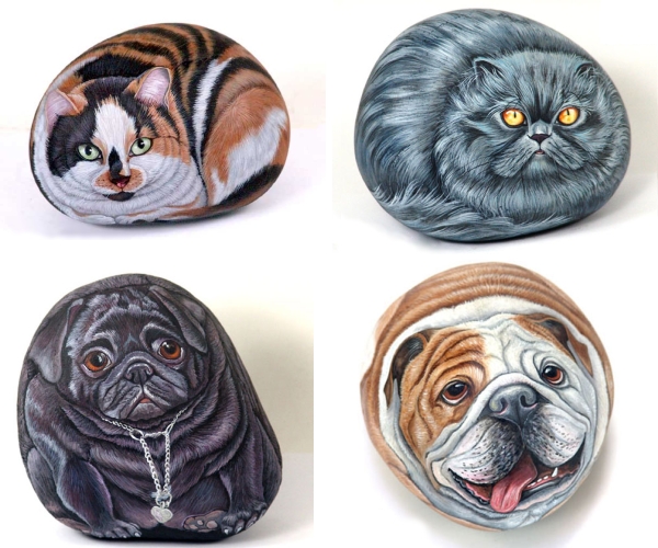 animal painted rocks ~ Art Craft Gift Ideas