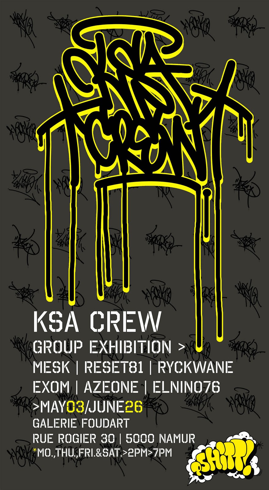 KSA CREW EXHIBITION 4 PSHITT GRAFFITI FESTIVAL NAMUR Art on Train