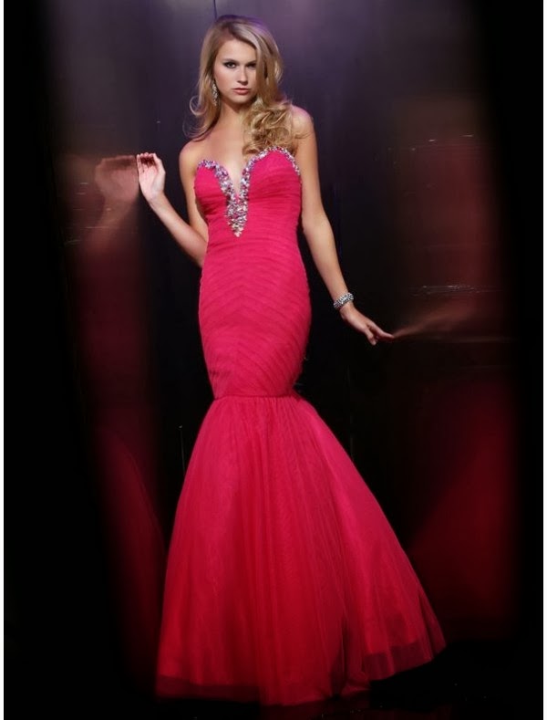 Rainingblossoms Evening Dresses Stunning Red Mermaid Evening Dresses