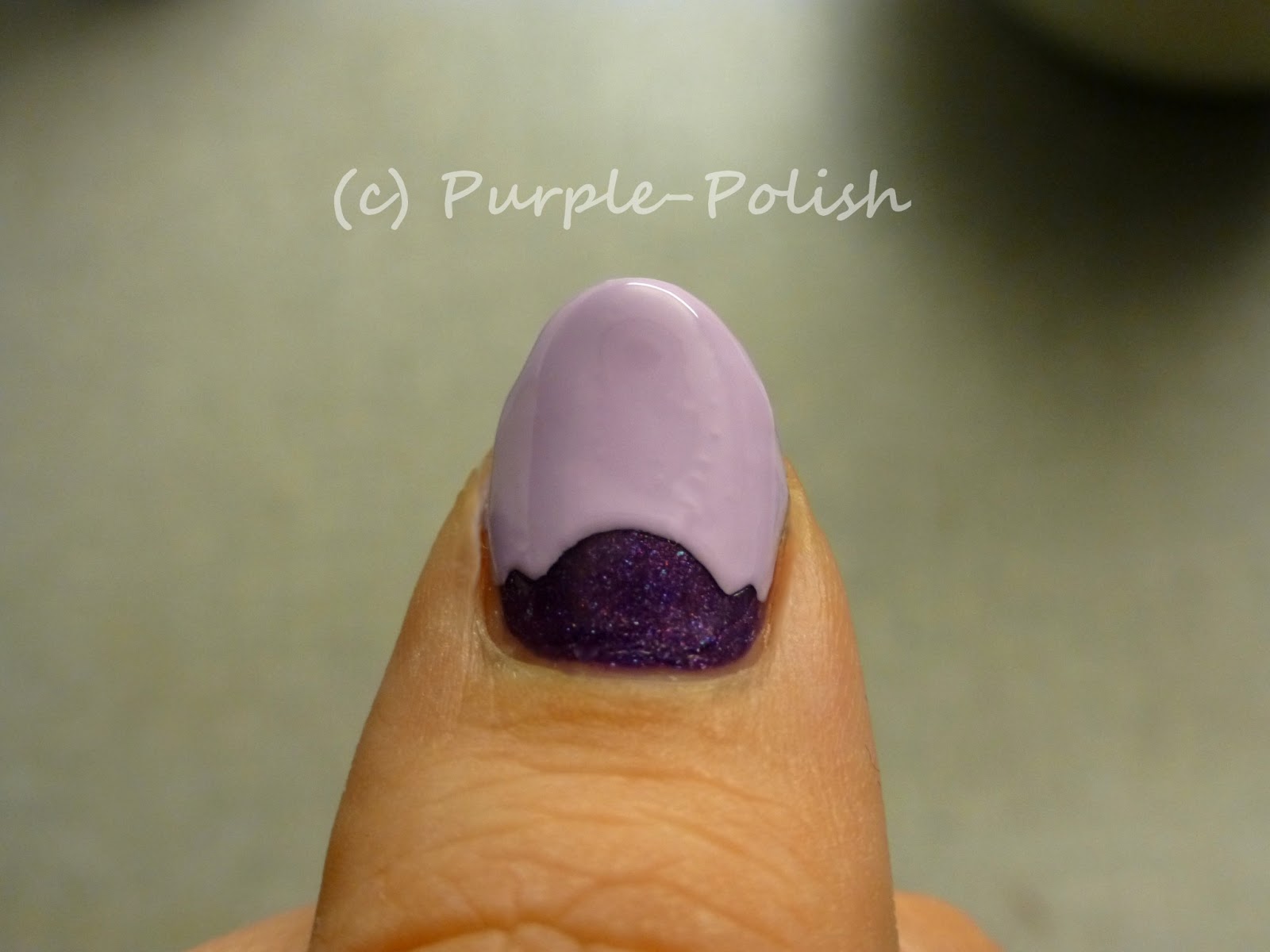 Purple Polish: Purple & Pink Half Moon Manicure