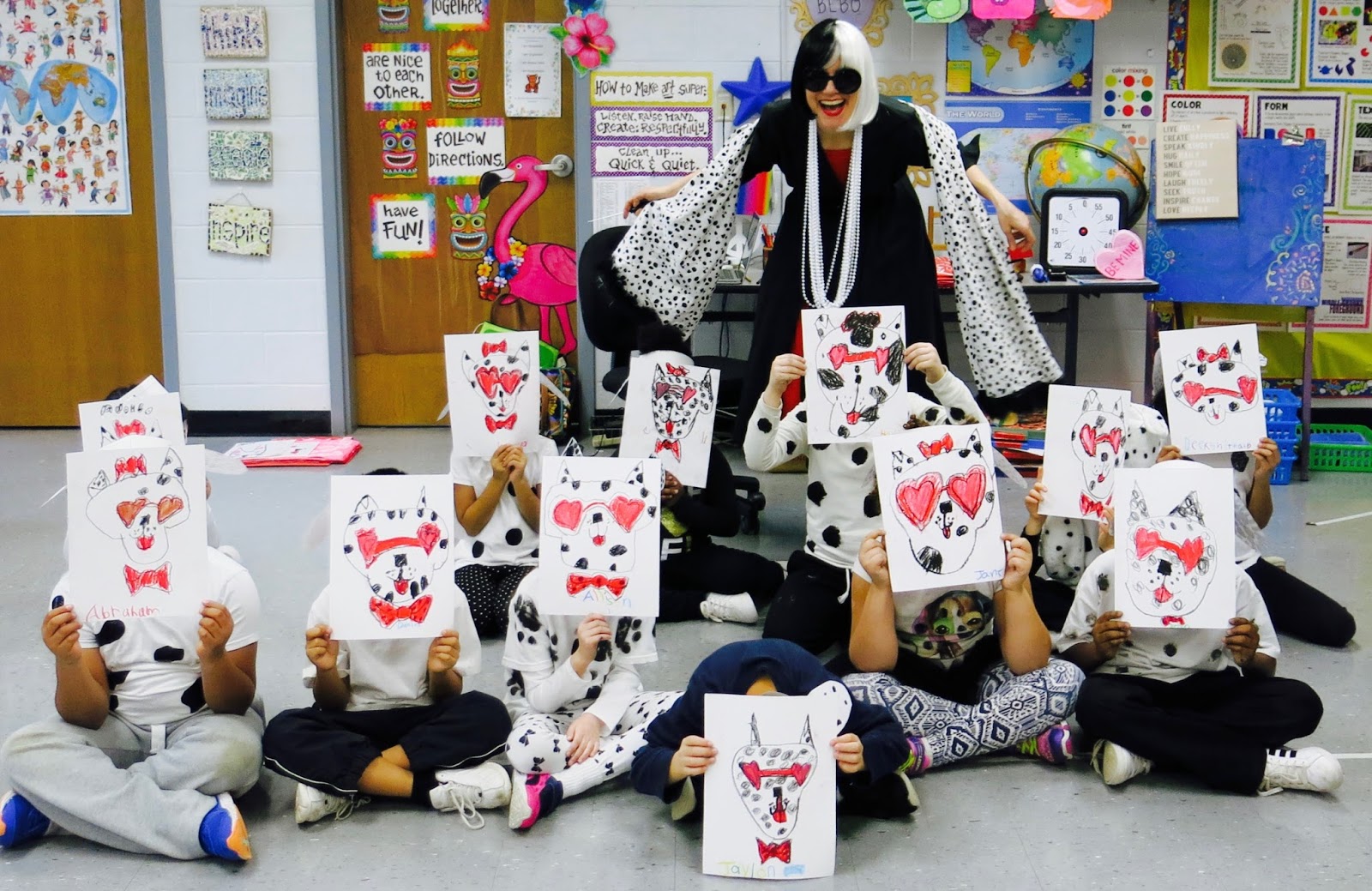 Cassie Stephens: In the Art Room: 101 Day of School Dalmatians!