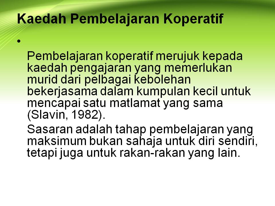 KAEDAH PEMBELAJARAN KOPERATIF ~ CATATAN @ GURU BESAR