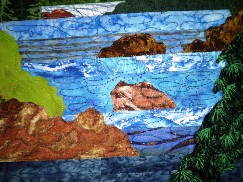Quilts by Barb - News from Barb: Thread Painting on a Landscape Quilt