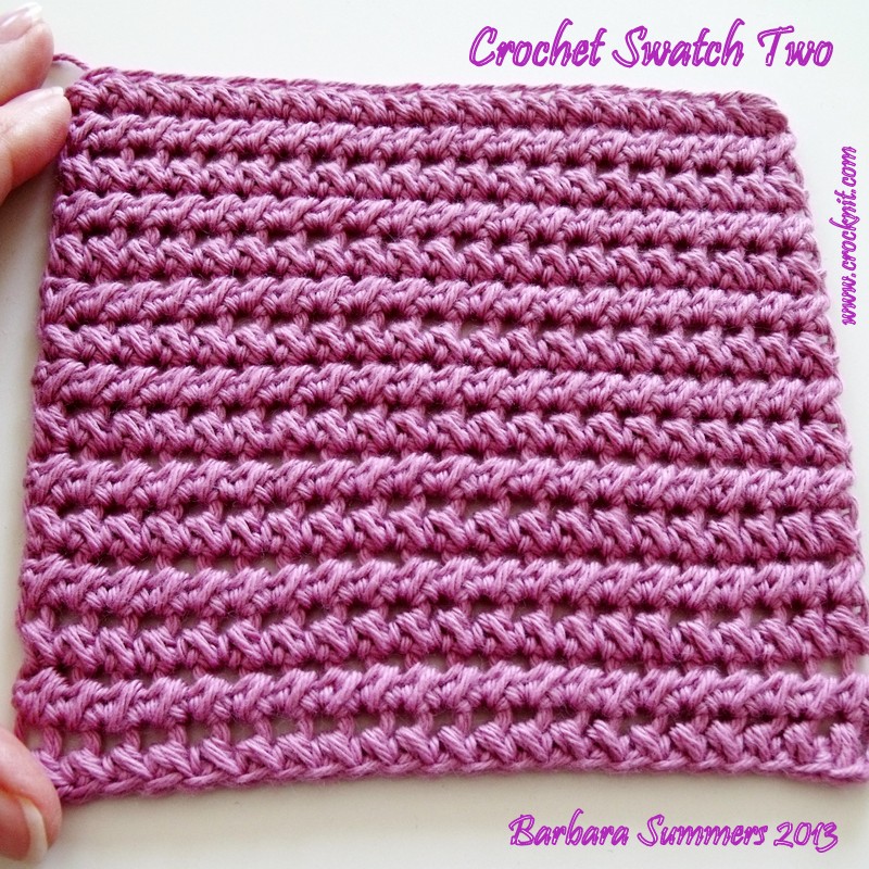 MICROCKNIT CREATIONS: SWATCH TWO - HALF DOUBLE CROCHET PAIRED