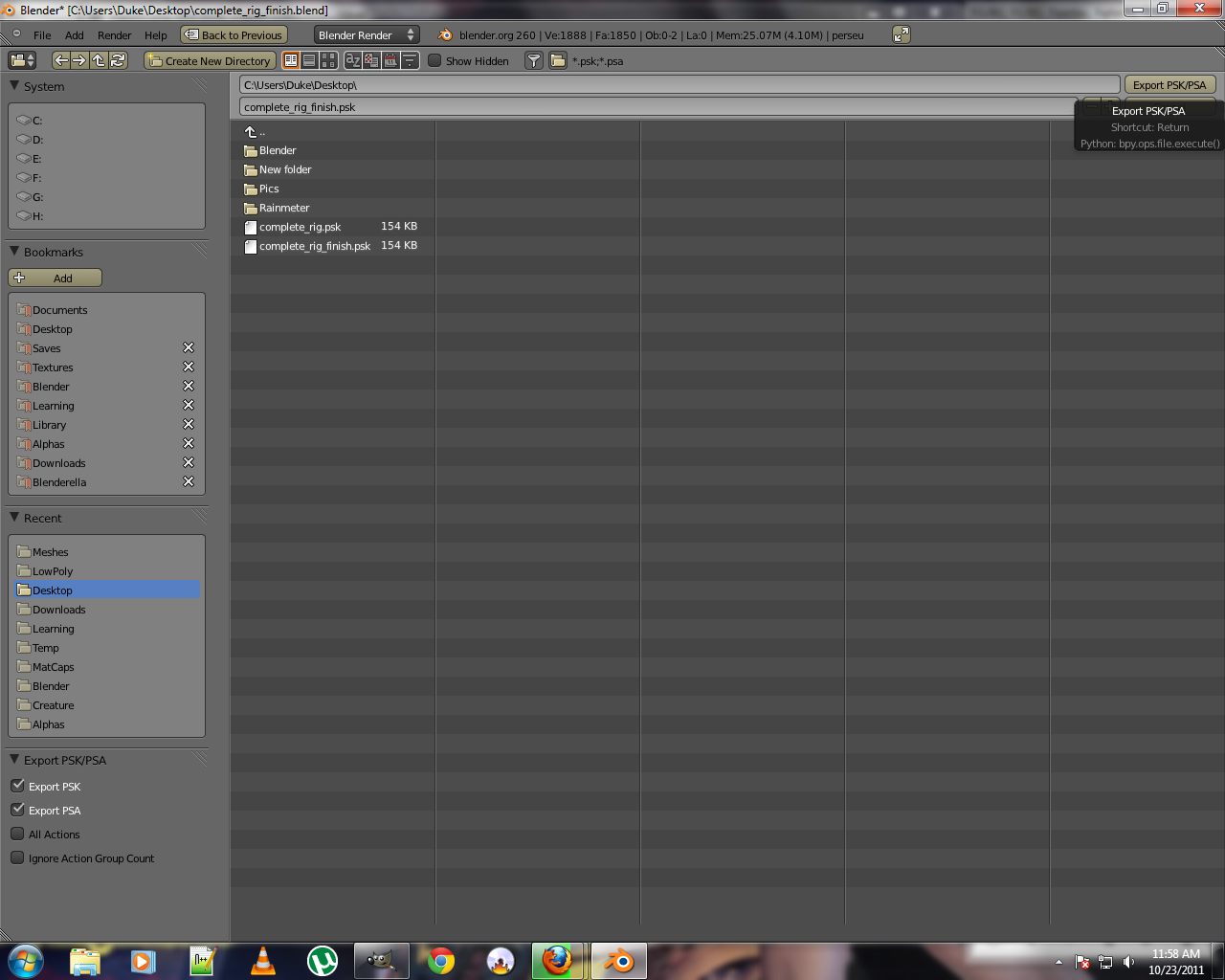 Modfiy Premade Blender Skeletal Mesh And Export To Udk
