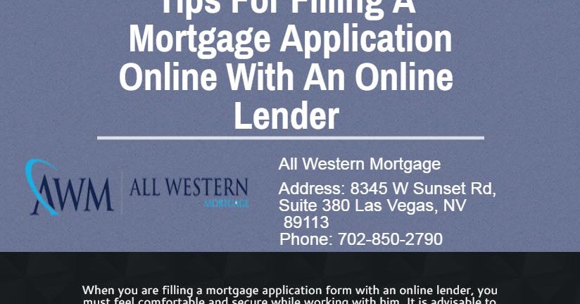 Tips For Filling A Mortgage Application Online With An Online Lender ...