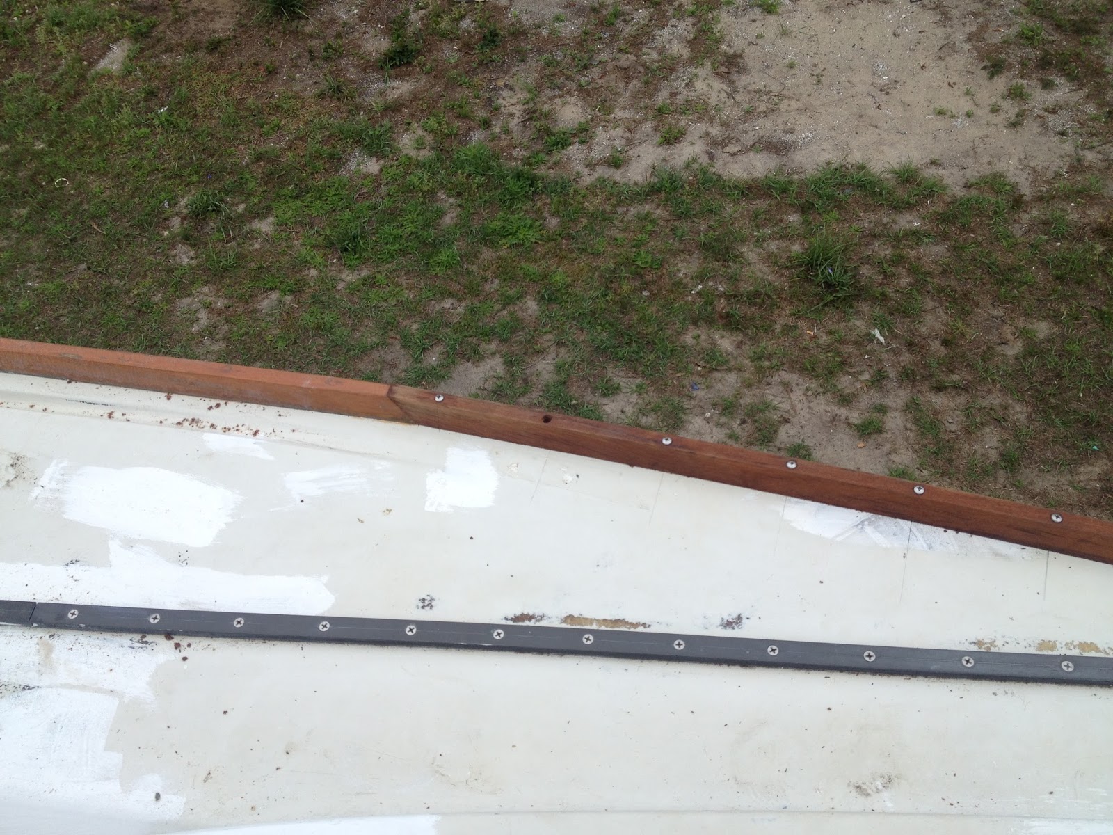 S/V Johanna Rose: New Teak Toe Rail