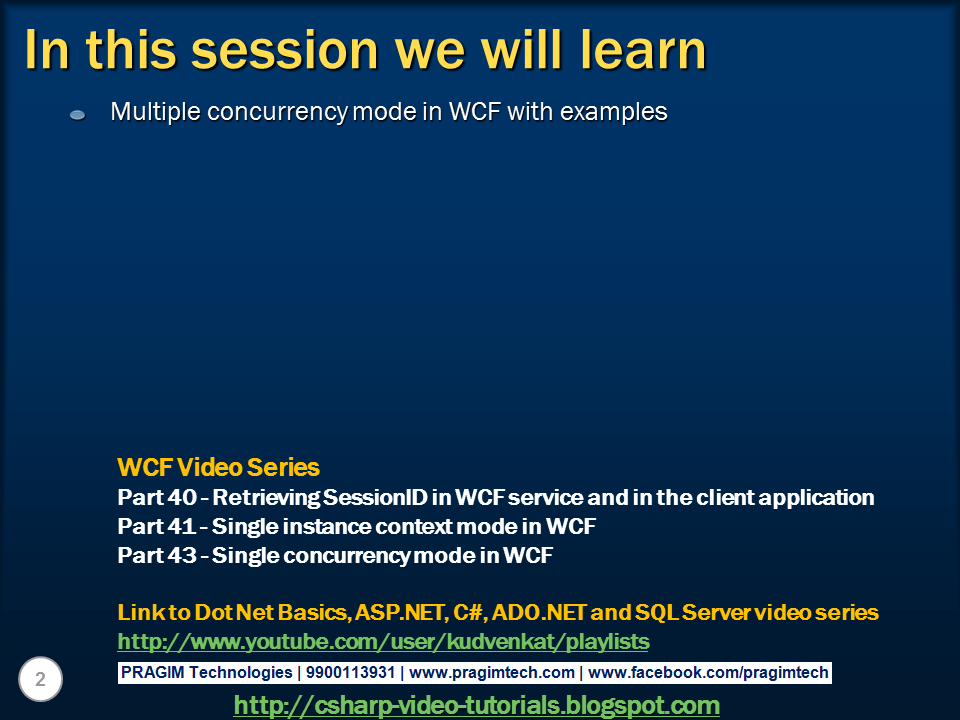 Sql Server Net And C Video Tutorial Part 44 Multiple Concurrency Mode In Wcf