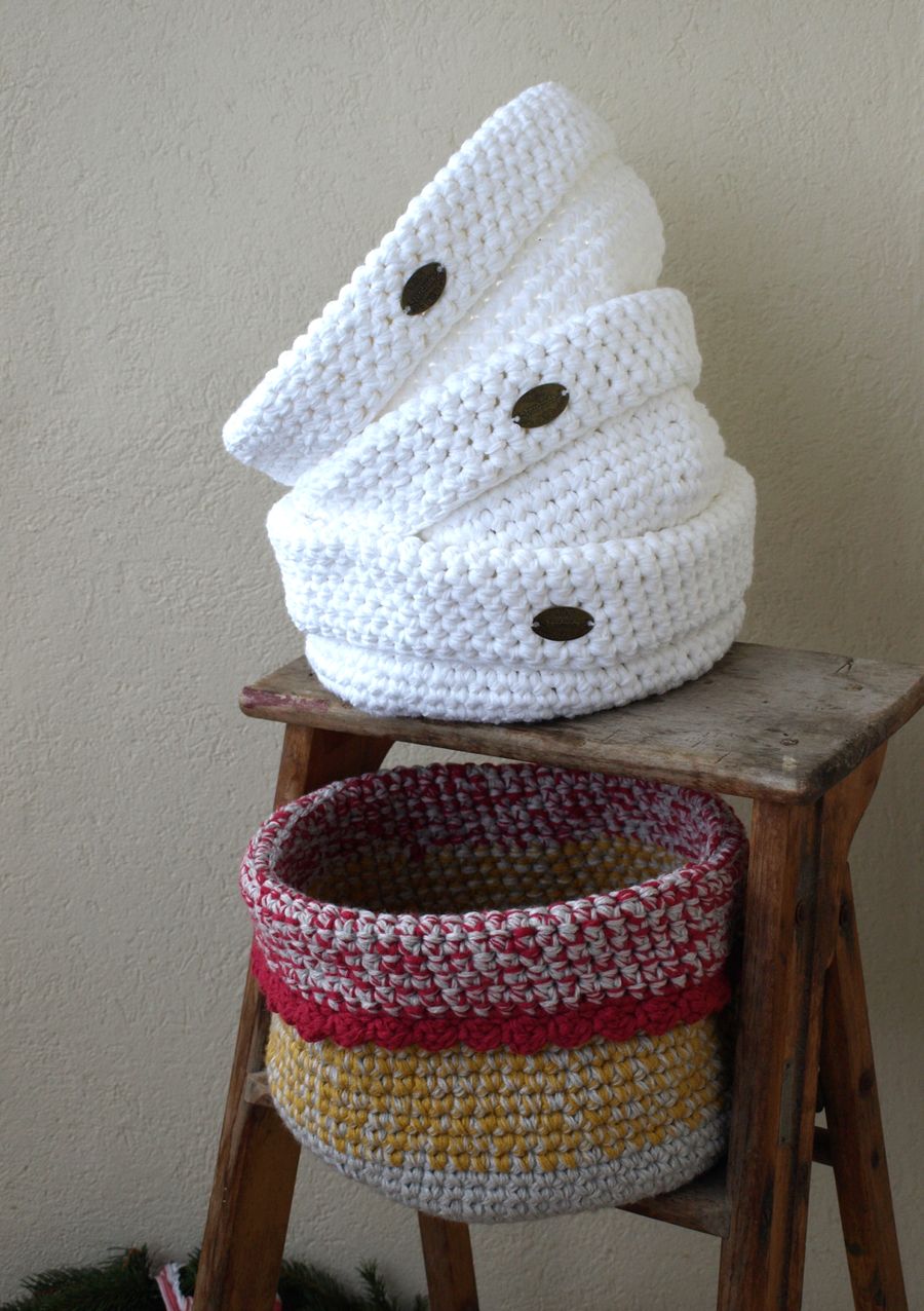 Hortenzie: Háčkované košíky