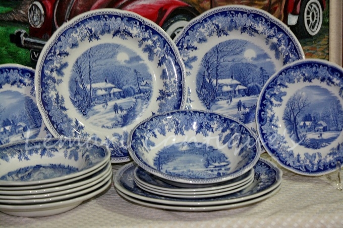 Lemari Cantique: spode winter's eve ~ blue collection