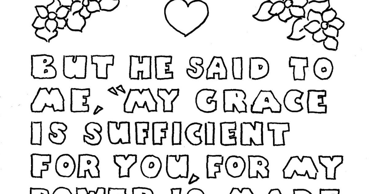 Coloring Pages for Kids by Mr. Adron: My Grace Is Sufficient , 2 ...