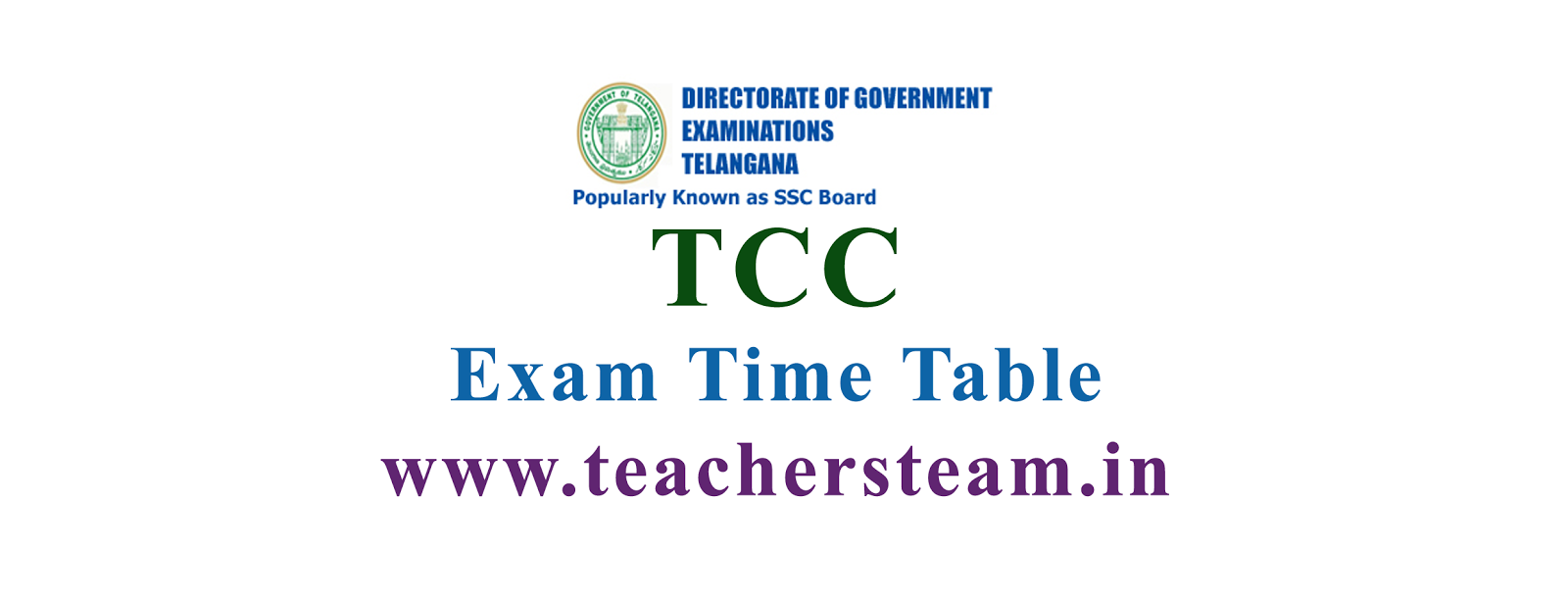 Technical Certificate Course(TCC)-2018-19 Time Table (Telangana) ~ TS ...