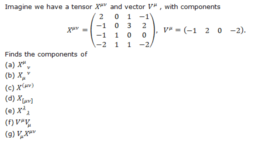 Spacetime and Geometry: Exercise 1.07 Tensors and Vectors