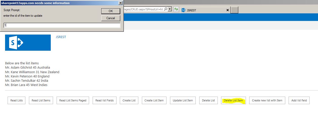 SharePoint Home: REST operations using SharePoint Hosted Apps