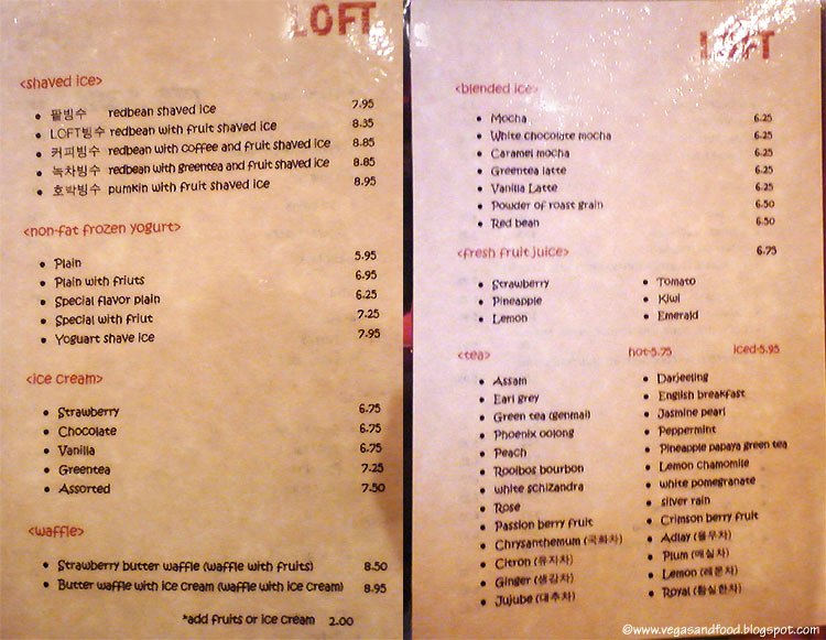 Loft Cafe - Koreatown - Vegas and Food