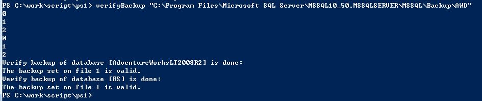 Use Powershell Script To Verify Backup Files Sqlservercentral