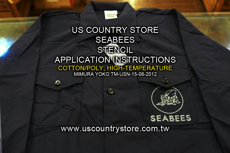 MIMURA YOKO: US NAVY SEABEES POCKET STENCIL APPLICATION INSTRUCTIONS