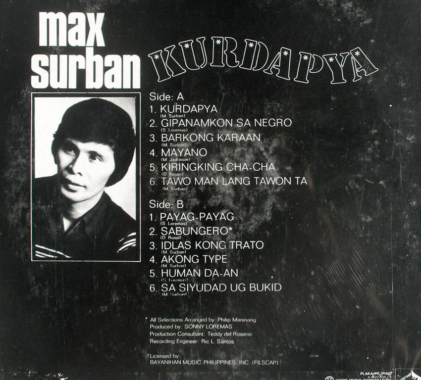 "Visayan Novelty King" Max Surban : Max Surban LP Albums (w/ UPDATES)