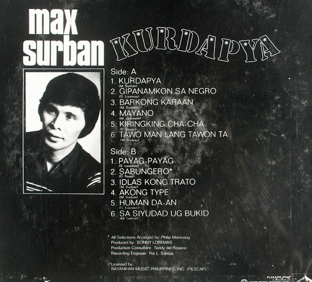 "Visayan Novelty King" Max Surban : Max Surban LP Albums (w/ UPDATES)