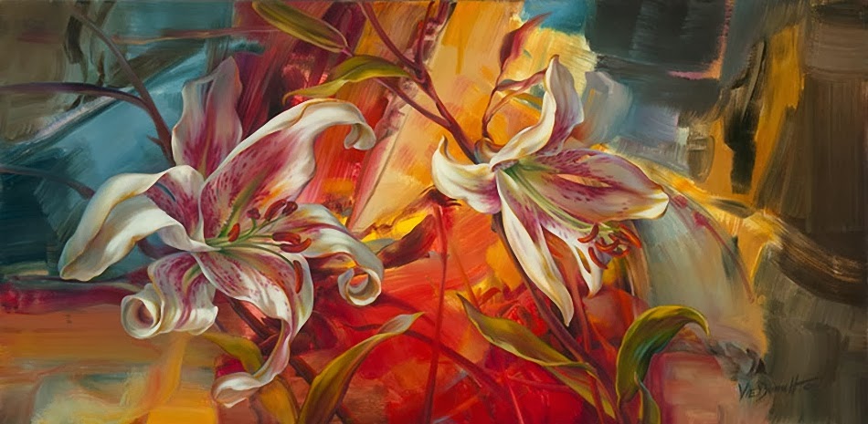 29 Gambar Lukisan Bunga - Seni Rupa