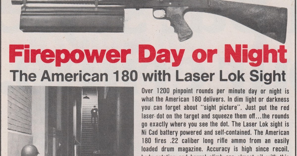 Arms of the 80's: Advertisment of the Day: The American 180 Laser Loc ...