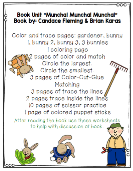 Book Unit "Muncha! Munch! Munch! by Candace Fleming and Brian Karas ...