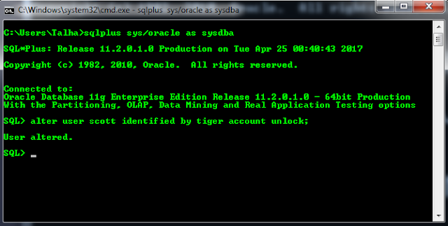 ORACLE: SQL: Unlock User account ORACLE: SQL: Unlock User account